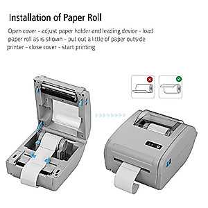 LIUYUNQI Multifunction Desktop 110mm Thermal Paper Printer Barcode Label Printer USB BT Communication Interface Label Printer