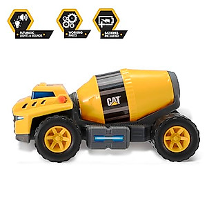CAT Construction Toys, Future Force Cement Mixer Toy, with Lights and Sounds, Ages 3+ Yellow - Electro-Power Sounds, Next-Gen Glow Effects, Articulated Features - Indoor/Outdoor Play!