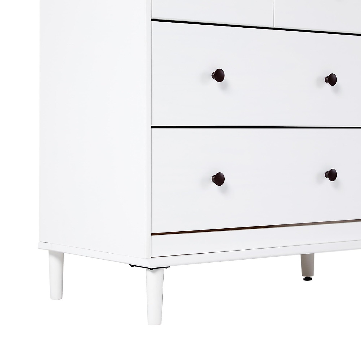 Walker Edison Modern 6-Drawer Solid Wood Dresser Bedroom Storage, 57 Inch, White