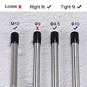 uxcell 20pcs Rubber End Caps 3/8"(9.5mm) ID Vinyl Round Tube Bolt Cap Cover Thread Protectors Black