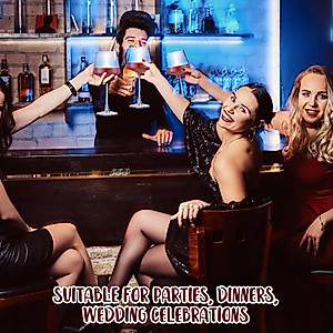 Crystal Wine Glasses Set of 8 Hand Blown Red Wine Glasses 15 Oz Clear Long Stem Wine Glasses with Flat Bottom Dishwasher Safe for Wedding Christmas Anniversary Restaurants Home Bar Parties