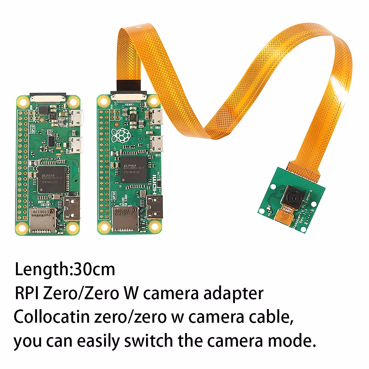 Aokin for Raspberry Pi Camera Module, 5MP 1080p with OV5647 Sensor Video Camera Module for Raspberry Pi Model A/B/B+, Pi 2, Raspberry Pi 3 3B+, Pi 4 and Pi Zero/Zero W with Flex Cable