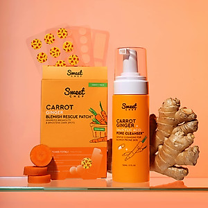 Sweet Chef Carrot Ginger + Salicylic Acid Pore Cleanser - Foaming Face Wash and Gentle Cleanser for Blemish Prone Skin - Brightening Ginger, Pore Minimizer Carrot and Exfoliating Face Wash (5 fl oz)