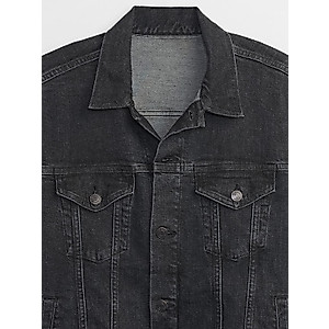 GAP mens Icon Denim Jacket, Black Wash, Medium US