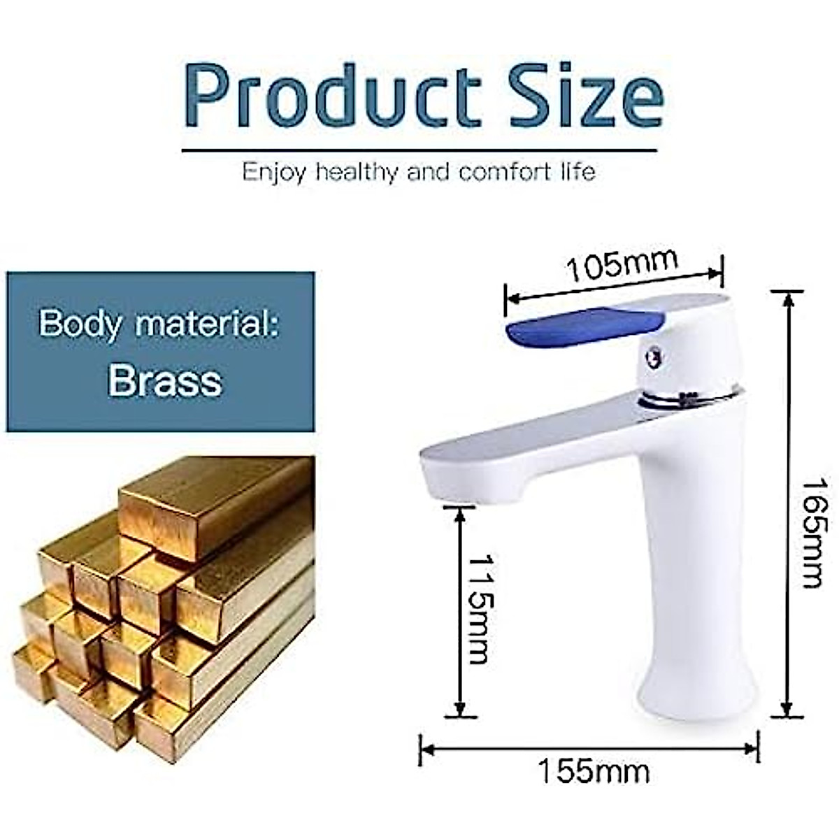 Kitchen Taps Bathroom Basin Sink Faucet Deck Mounted Bath Tap Cold and Hot Water Mixer Multi Color Handle Cover