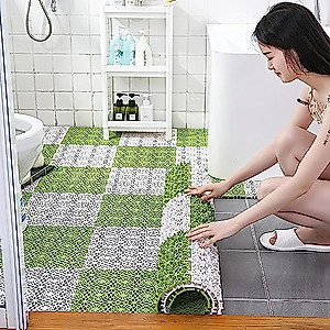 10Pcs Interlocking Floor Mat, 11.8In Rubber Floor Tiles Soft PVC Non-Slip Tile Drainage Modular Floor Mat Pool Patio Floor for Drain Pool Kitchen Deck Patio Boat Snowflake Shape (B)