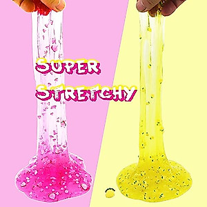 2 Pack Crunchy Slime - Smells Nice Pineapple Slime and Peach Slime - SSSSuper Stretchy Glossy Slime Perfect for Kids Party Favor, Classroom Prize or Christmas Stocking Stuffer - Boys Girls