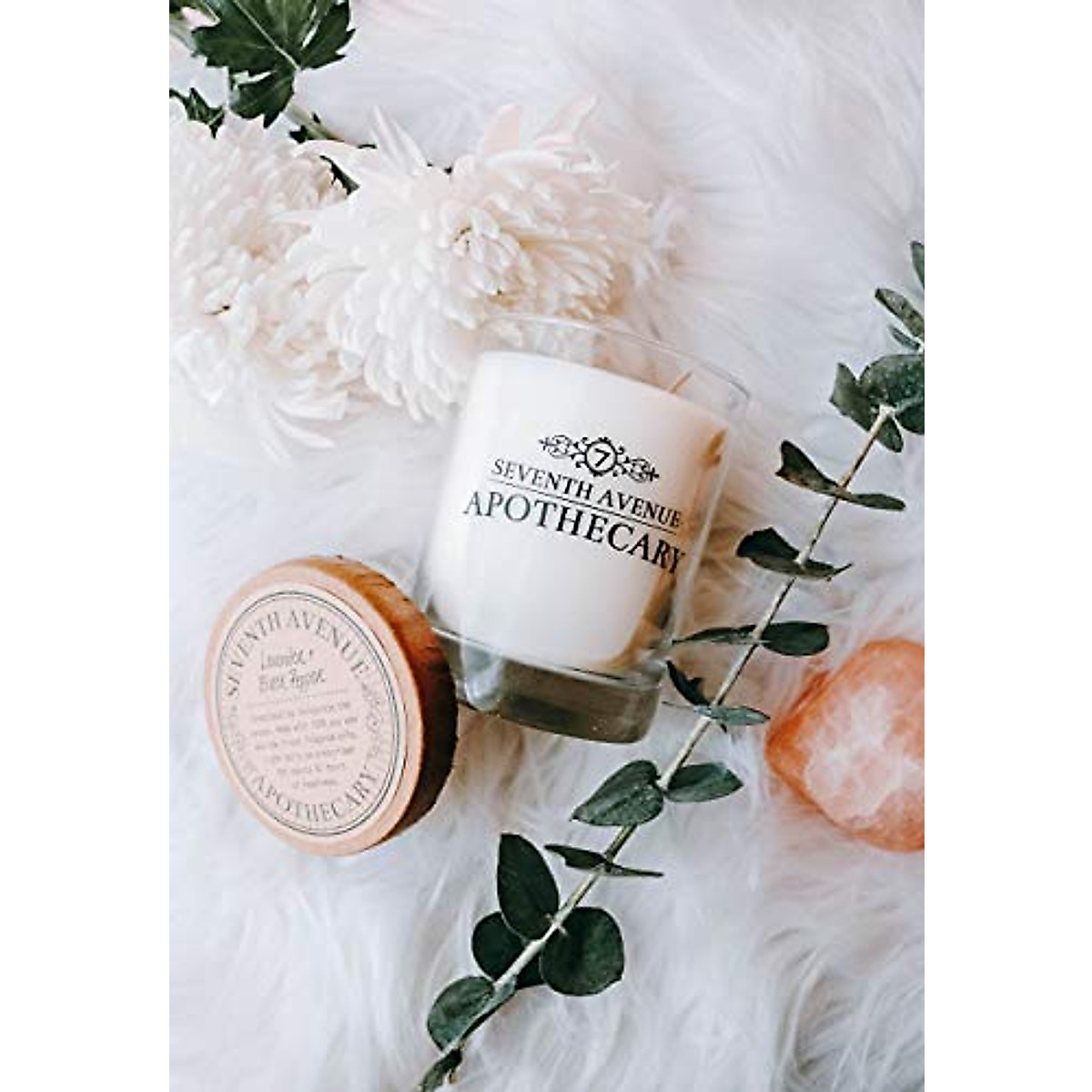 Apothecary Glass Jar Double Wick 14 Ounce Aromatherapy Soy Candle (Tobacco & Vanilla Bourbon)