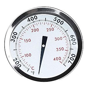 67088 67731 Thermometer with Tab Replacement for Weber Genesis 300, II and Summit Series, 2-3/8" Diameter Center Mount Thermostat Replace Genesis E/S-310, E/S-330, Lid Temperature Gauge Replacement