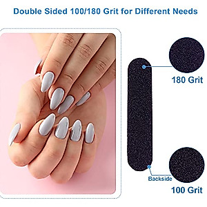 Nail Files (50 Pack), 3.6 Inches Emery Board Nail Files for Acrylic and Natural Nails, 100/180 Grit Small Double Sided Fingernail Filer Bulk Mini Professional Finger Nail Filer Manicure Set Black