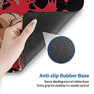 Baki Anime The Grappler Mouse Pad 16x29.5in Computer Keyboard Mousepad Waterproof Desk Pad Non-Slip Office Gaming Keyboards Mouse Mat Big Game Pc Laptop