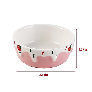 Hamster Ceramic Bowl, Small Animals Food Water Bowl Anti-Turning Bowl for Guinea Pig Rabbit Gerbil Chinchilla Hedgehog Rat(red)
