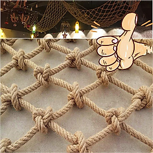 Cargo Net Rope Ladder Hemp Net, Child Safety Net, Anti-Fall Stair Nets, Fence Nets, Ceiling Decorative Nets, Hammocks,Mesh Hemp Rope Net Support Customization Safety Rope Net for Kids