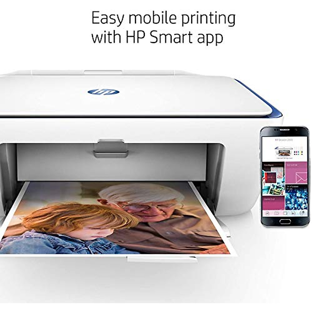 HP DeskJet 2655 All-in-One Compact Printer, HP Instant Ink, Works with Alexa - Noble Blue (V1N01A)