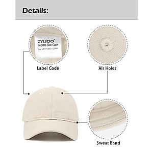 Zylioo Small Head Baseball Cap,Extra Small Gym Cap for Unisex,Petite Baseball Hats for Small Heads