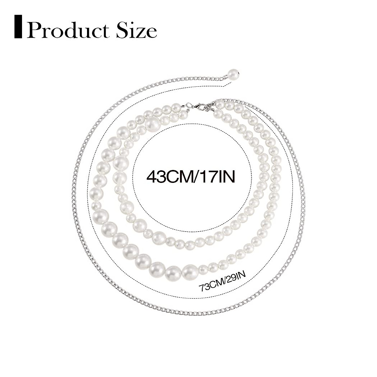 Jeweky Layered Waist Chain Pearl Body Chains Silver Waist Jewelry Party Belly Chains for Women