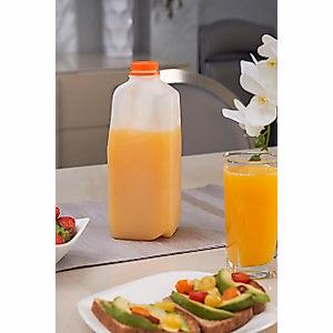 Empty Plastic Juice Bottles with Tamper Evident Caps 64 OZ - Half Gallon, Smoothie Bottles - Ideal for Juices, Milk, Smoothies, Picnic's and even Meal Prep by EcoQuality Juice Containers (5)