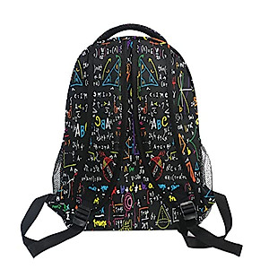 AUUXVA Math Education Geometrical Kids Backpack for Boys Girls,Plots Formulas 16 Inch School Backpack for Elementary Preschool Kindergarten Bookbags for Teens Children Women Men College Travel Bag