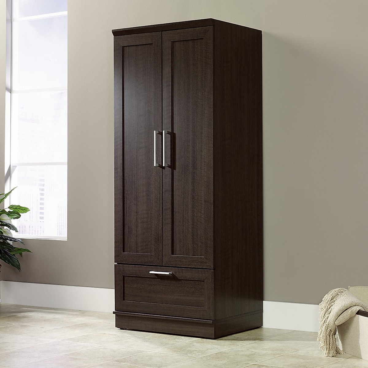 Sauder HomePlus Wardrobe, L: 28.98" x W: 20.95" x H: 71.18", Dakota Oak finish