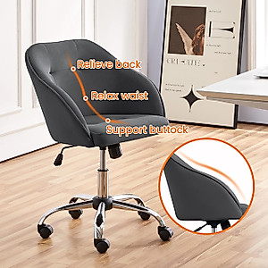 Yaheetech Office Chair Height Adjustable Mid Back Chair Swivel Large Seat Chairs Desk Chair Computer Chair on Wheels with Armrests