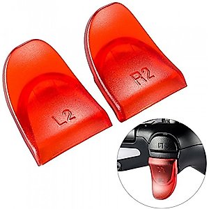 1 Pairs L2 R2 Trigger Extenders Buttons for PlayStation 4 PS4 PS4 Slim Pro JDM-030 Controller （Transparent Red）