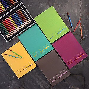 Stonehenge 100% Cotton Medium Weight Pad, Multi-Color (Warm White, Natural, Cream, Fawn, Pearl Grey), 11 x 14 inches, 250gsm, 15 Sheets for Dry Media