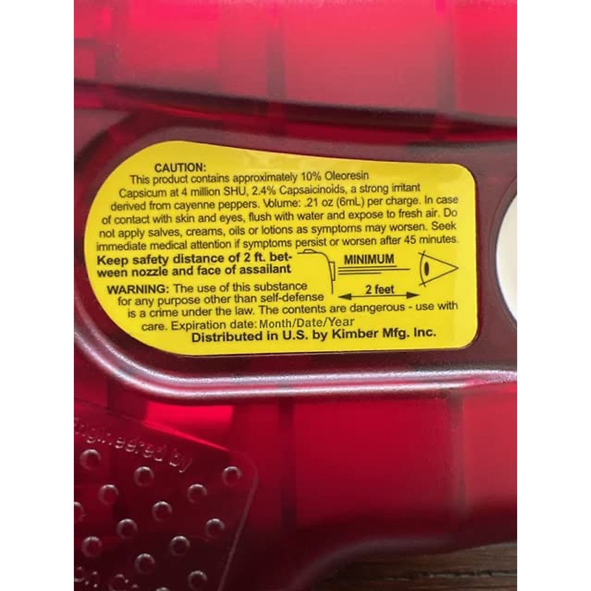 Kimber Self Defense Less-Lethal PepperBlaster II; Pepper Spray Gun (Red)