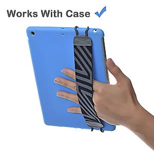 TFY Security Hand Strap Holder with Silicon for Tablets, Compatible with iPad Pro 9.7 Inch, Pro 11 Inch, iPad 9th Gen, iPad Mini 6, iPad Air 5, Samsung Galaxy Tab & Note and More -Gray (ONE Piece)