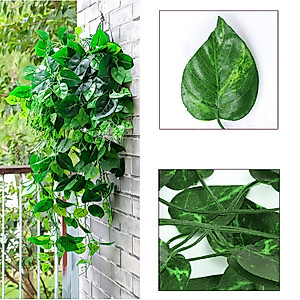 ZYIGYI 360 Feet 48 Pack Fake Greenery Hanging Garland, Ivy Leaf Plants, Vine Leaves, Fake Flowers Foliage for Bedroom Garden Wall Decor