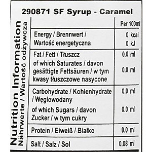 Jordan's Skinny Syrups Sugar Free Coffee Syrup, Caramel Flavor Drink Mix, Zero Calorie Flavoring for Chai Latte, Protein Shake, Food, Gluten Free, Keto Friendly, 25.4 Fl Oz, 1 Pack
