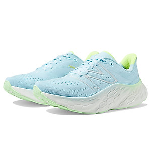 New Balance Women's Fresh Foam X More V4 Running Shoe, Bleach Blue/Green Aura/White, 13 Wide