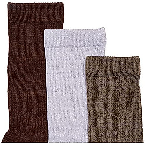 Merrell mens Cushioned Hiker Crew 3 Pair Casual Sock, Dark Brown, Dark Grey/Light Grey, Olive Green, Small-Medium US