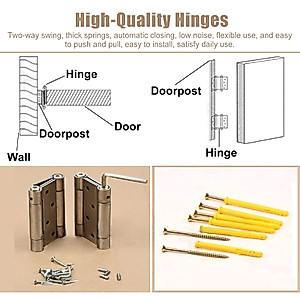 Natural Wood Saloon Swinging Doors,Cafe Saloon Doors Swinging,Auto Close Swinging barn Door Swinging Door,with Satin Chrome Hardware Double Doors,for Kitchen Bathroom Hallway Swinging Doors 11291