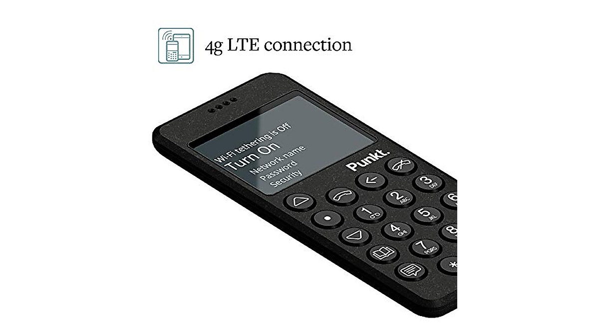 Punkt MP02 New Generation 4G LTE Minimalist Mobile Phone - Unlocked Black