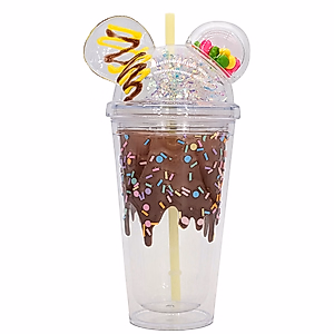 Siesta Drinkware - 16oz Kids Mickey Melt with Candy Plastic Bottle - Cold Beverages ONLY- Eco-friendly - 100% Food Grade Silicone - BPA Free (Yellow)