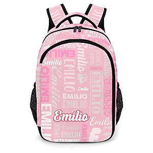 ZAACUSTOM Fashion Waterproof Personalized Book Bag with Name, Polyester Custom Bookbag Elementary School Backpack, Customize School Bag Back Pack for Girls Boys Kids with Adjustable Shoulder Straps