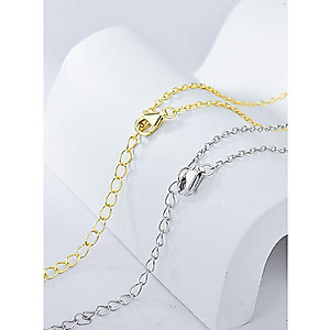 OIDIMS Safety Pin 925 Sterling Silver Necklace for Women Girls Chain with Pendant 14K Gold Finish Personalized Support Symbol For Refugee Charms Simple Meaningful Minimalist Jewelry (Silver)