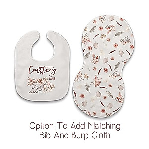 Girls Love A Monogram-Boho Floral Personalized Baby Blanket with Name-Custom Baby Blankets for Girls-Personalized Bohemian Personalized Baby Blankets for Girls with Name