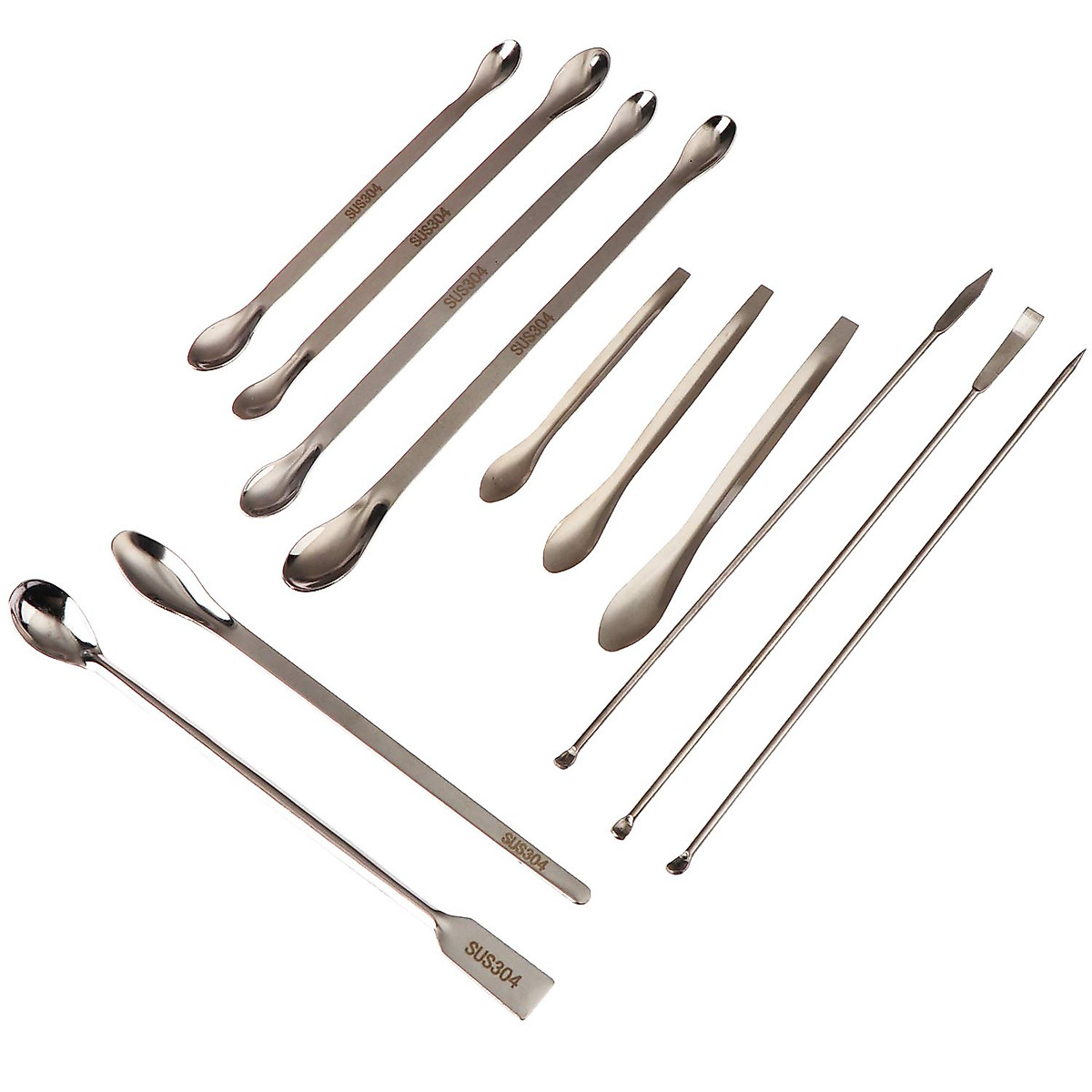 24 Pieces Stainless Steel Lab Spatula Micro Lab Scoop Stainless Steel Micro Spatula for Powders Gel Cap Filler