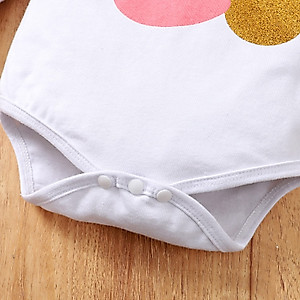 GRNSHTS Baby Girl My First Easter Outfits Infant Letter Print Long Sleeve Romper+Bunny Pants+Headband 3Pcs Clothes (White,6-9M)