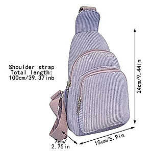 Mini Corduroy Sling Bag Women Shoulder Bag Chest Bag Purse Bag Package Shoulder Bag (Blue, One Size)