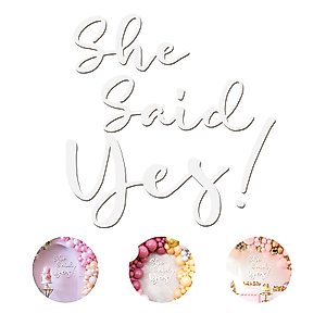 Urwonderbox She Said Yes Wooden Sign Propose Engagement Marry Me Wedding Party Wall Decor Sign Bachelorette Bridal Shower Party Bedroom Sign Decorations(White, Large)