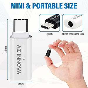 USB Type C Audio 3.5mm Headphone Adapter Aux to Jack Headphones Type-C Adapters Female Male Head Earphone Plug Pro Stereo Compatible with Samsung Galaxy, Note, Ipad Pro, MacBook, Pixel (2 Pack)