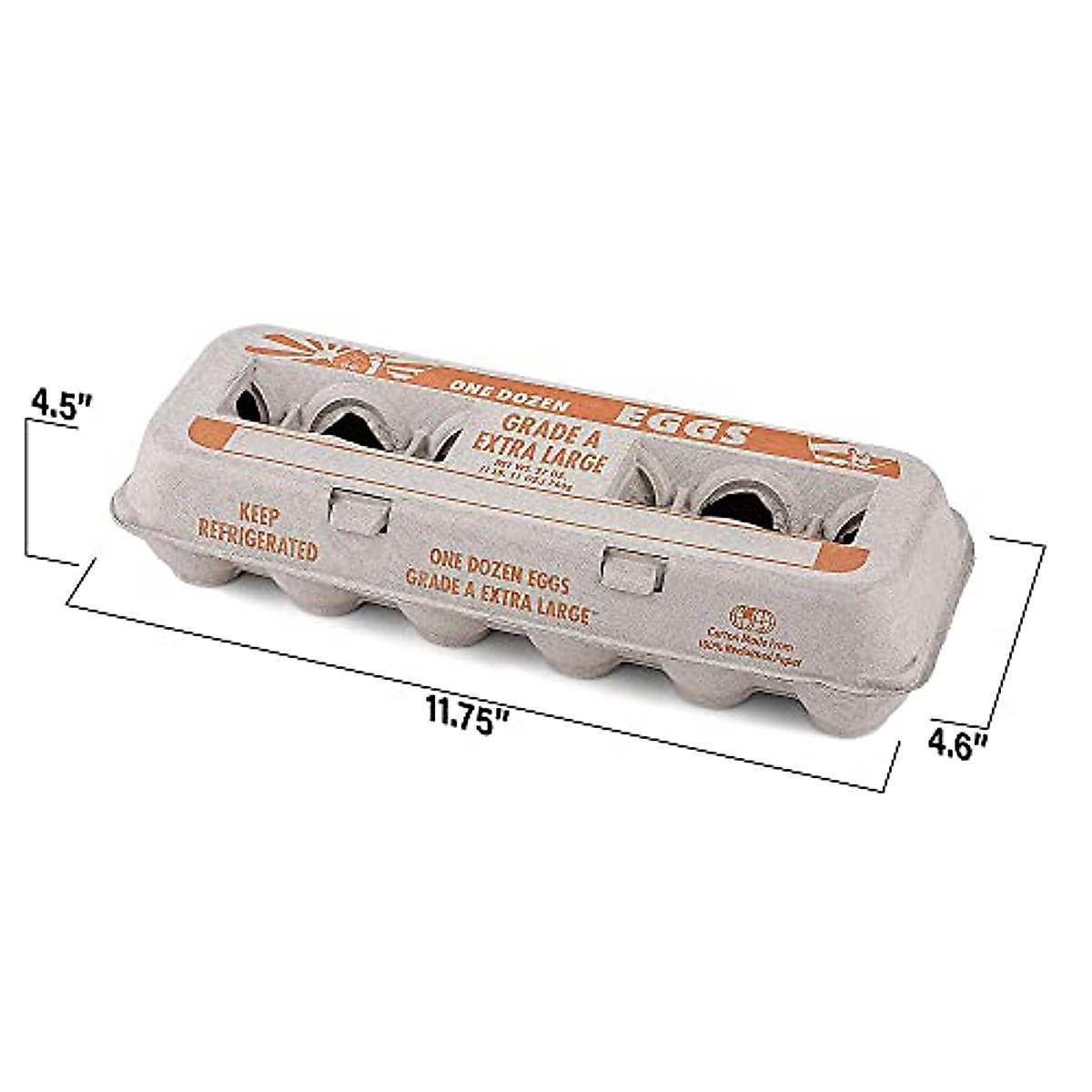 Printed Natural Pulp Egg Cartons Holds Up to Twelve Eggs - 1 Dozen Extra Large - Strong Sturdy Material Perfect For Storing Extra Eggs - by MT Products (25 Cartons) - Made in The USA
