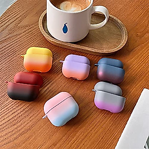 Graduated Color Hard Plastic Protective PC Case Cover Sleeve Compatible with Lenovo thinkplus LP40 Earbuds, Frosted Touch Feel Protective Skin Sleeve with Carabiner (C)