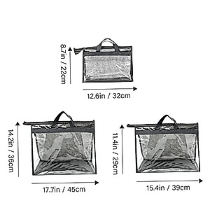 Cabilock 3pcs Bag Hanging Bag Zip Tote Bag Handbag Storage Bag Hanging Closet Bag Protector Clear Hangers Hanging Storage Pockets Purse Storage Organizer Zipper Storage Bags Purse
