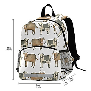 Selerdon Kid's Toddler Backpack Funny Cows School Bookbag for Boys Girls, Children Kindergarten Bag Preschool Nursery Travel Purse Bag