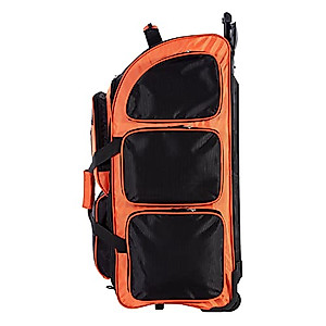 Travelers Club Xpedition 30 Inch Multi-Pocket Upright Rolling Duffel Bag, Bright Orange, 30" Suitcase