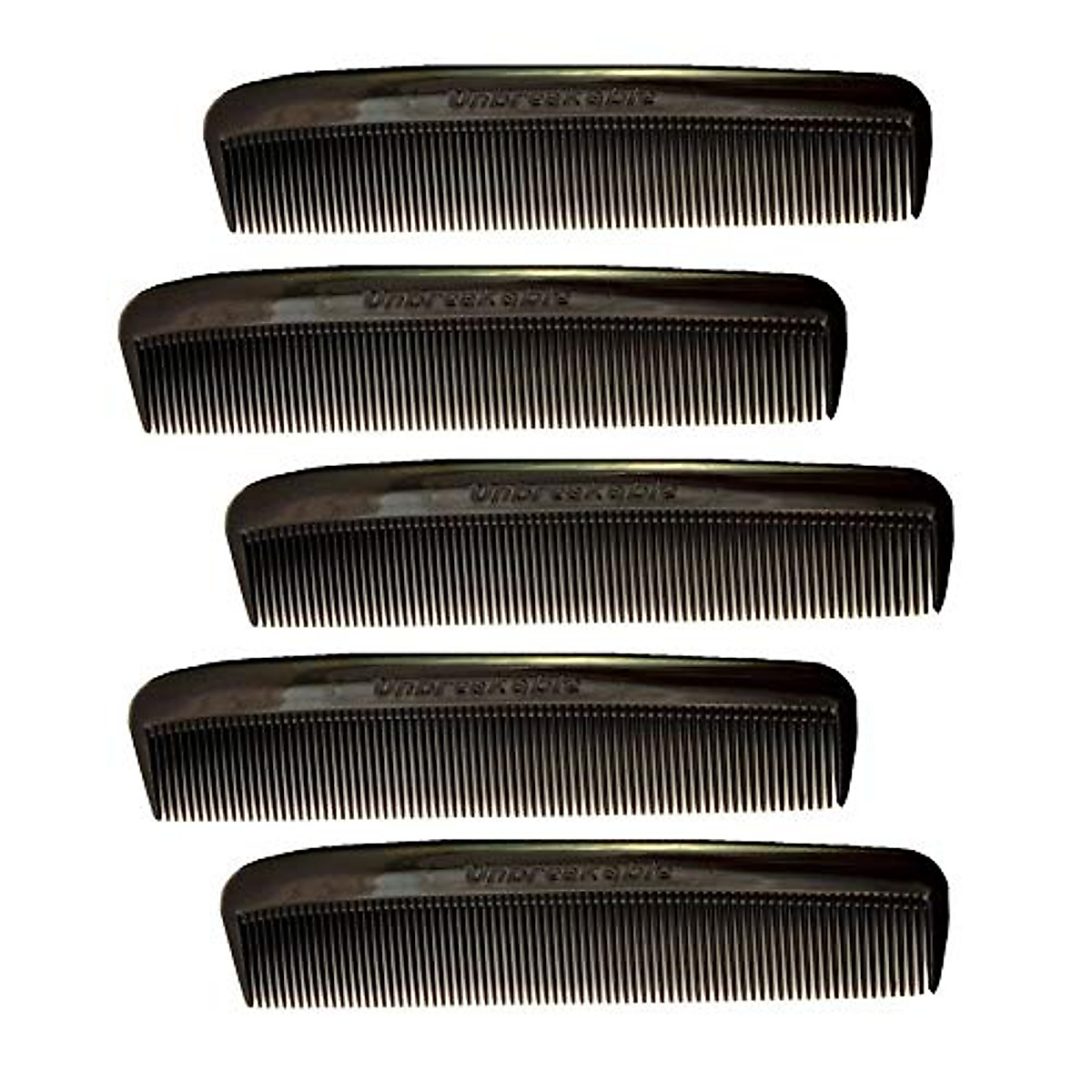 Set of 5 Clipper-mate Pocket Combs 5" All Fine Teeth
