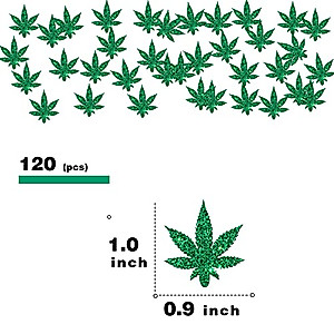 Ambishi 120pcs Marijuana Leaf Confetti, Have a Dope Birthday/420 Birthday Party Table Decorations, Adult Birthday Party Supplies